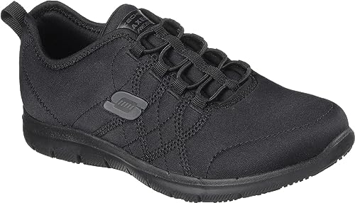 Skechers Women's Ghenter Srelt Work Shoe, Black, 6 M US