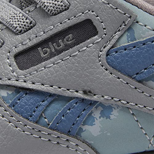Reebok Boy's Classic Leather Sneaker, Jurassic World/Grey/Teal Fog/Brave Blue, 3.5 Big Kid