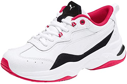 Puma Women's Cilia Sneaker, White Black-red Rose Silver, 7.5 M US