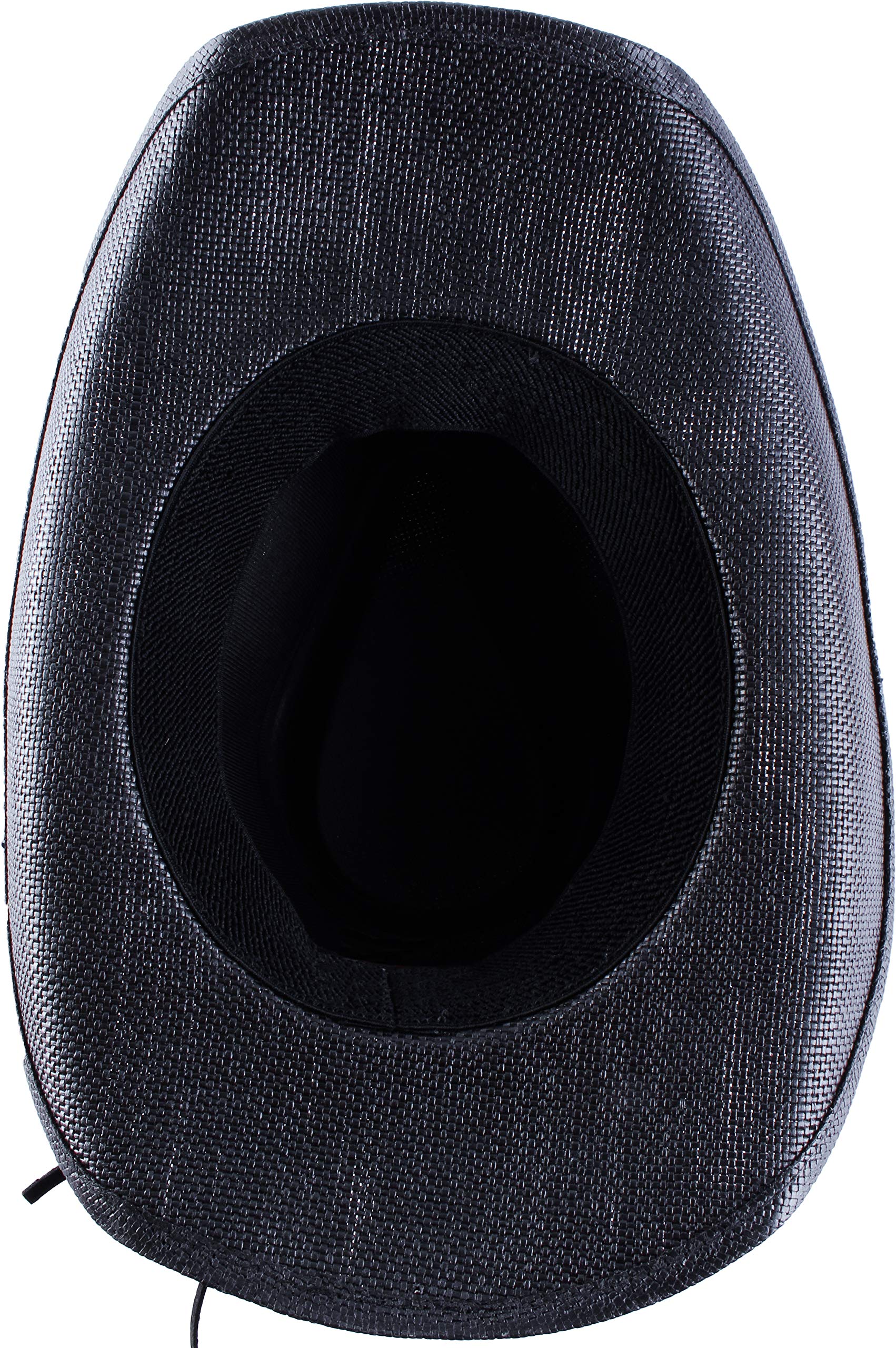 Western Outback Cowboy Hat Men's Women's Style Straw Felt Canvas (Black Bull)