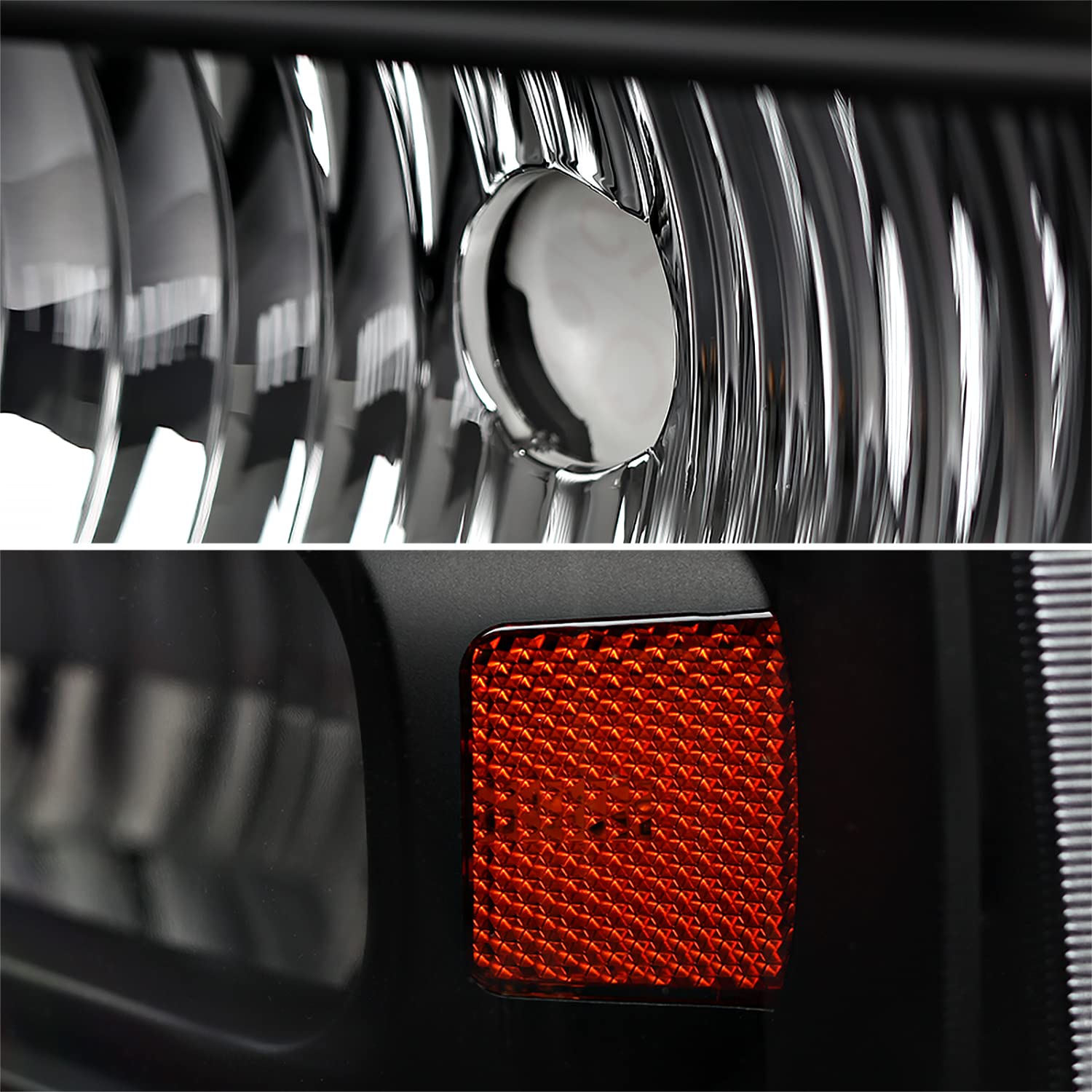 SPEC-D TUNING 1Pc Black Clear Led Headlights Compatible with 1999-2004 Ford F250 F350 F450 Super Duty, 2000-2004 Ford Excursion, L+R Pair Head Light Lamp Assembly