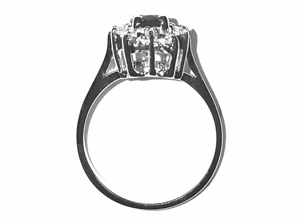 Tommaso Design Oval 7x5 mm Genuine Pink Tourmaline Ring 14 kt White Gold Size 6