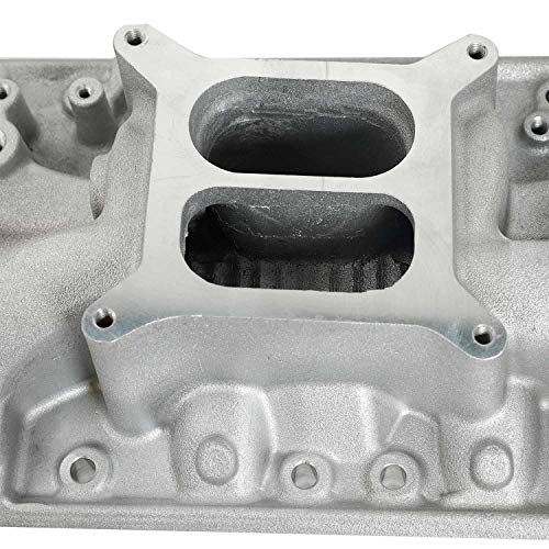 TYFYB Aluminum Air Gap Intake Manifold Dual Plane For SBF 260 289 302 Small Block silver