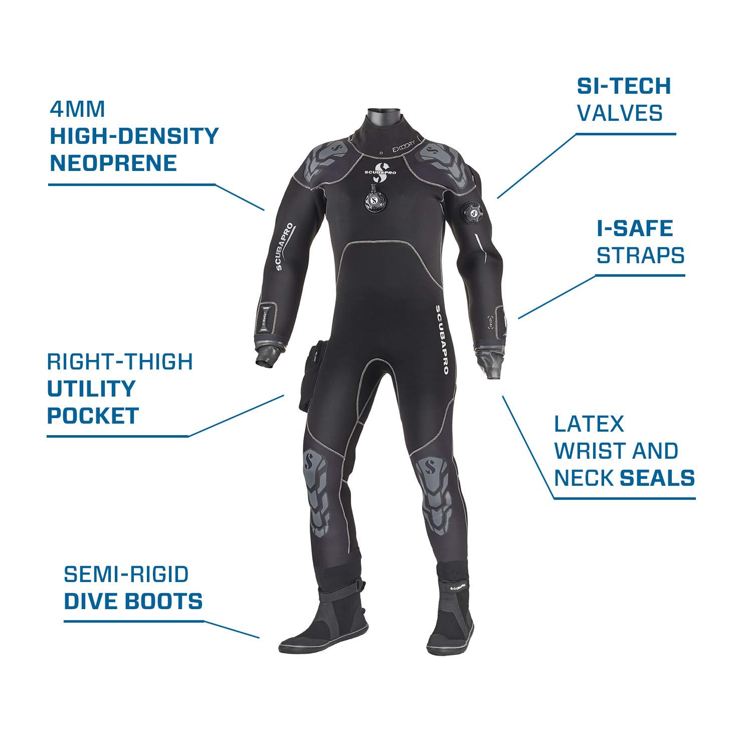 SCUBAPRO Exodry 4 mm Men’s Diving Drysuit (Large)
