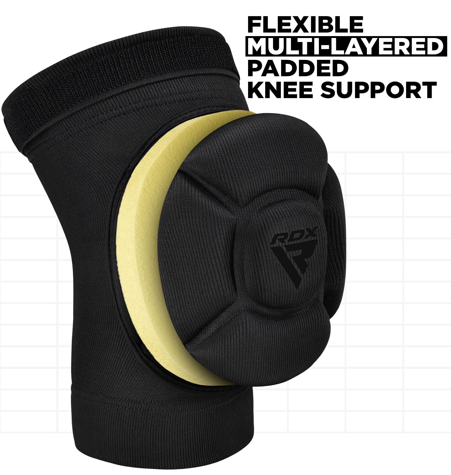 RDX Knee Pads for MMA, Kick Boxing and Muay Thai Training, Foam Padded Support Guard for Grappling, Martial Arts, Protective Wear for Cage, BJJ, Karate, Volleyball, Wrestling