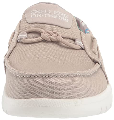 Skechers womens On-the-go Flex Canvas Mule Boat Shoe, Taupe, 6 US