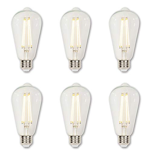 Westinghouse 4518320 6.5 Watt (60 Watt Equivalent) ST20 Dimmable Clear Filament LED Light Bulb, Medium Base, 6-Pack