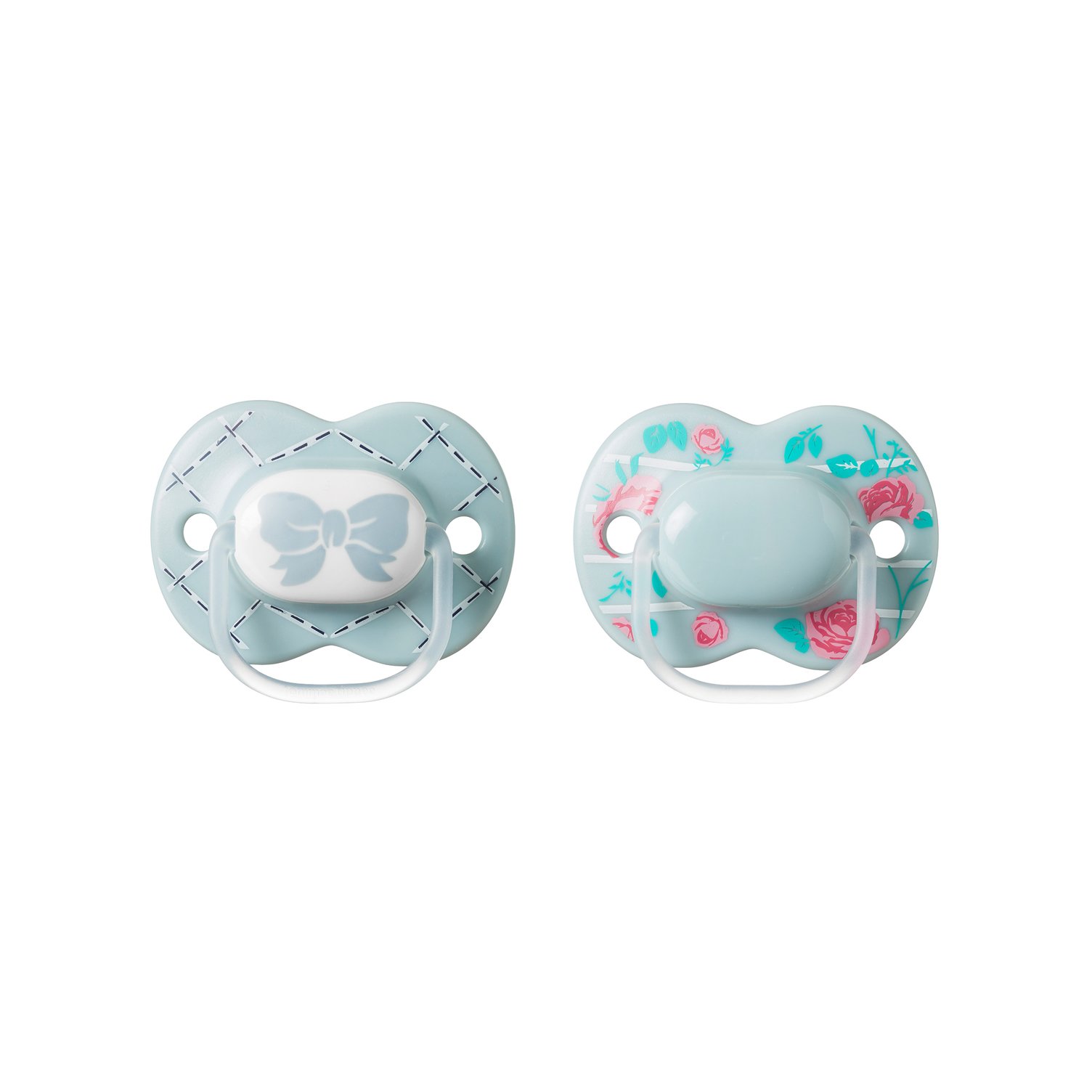 Tommee Tippee Little London Pacifiers, Symmetrical Design, BPA-Free Silicone Binkies, 6-18m, 2-Count (Styles May Vary)