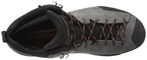 SCARPA Men's Zodiac Plus GTX Waterproof Gore-Tex Boots for Backpacking and Hiking - Shark/Orange - 8.5