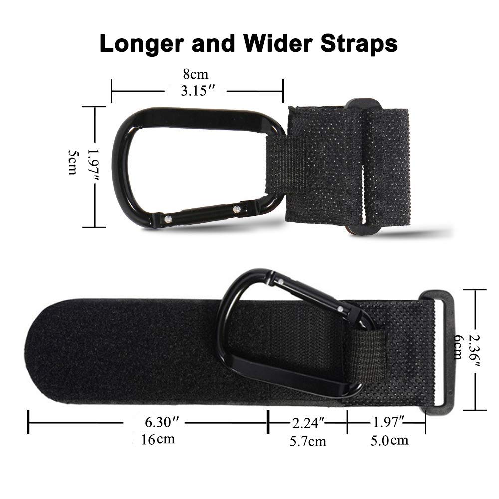 Stroller Hooks Clips, Durable Mommy Bag Clips Hooks for Stroller to Hang Diaper Bags, Stroller Organizer, Purse - 2 Pack