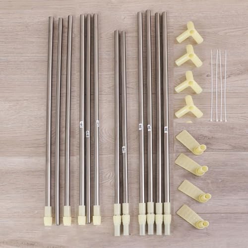 Stainless Steel Canopy Bed Frame Adjustable Bed Canopy Post Poles for Twin Size Beds, Bed Canopy Frame for Metal Platform Bed Wood Bed(Twin), Silver