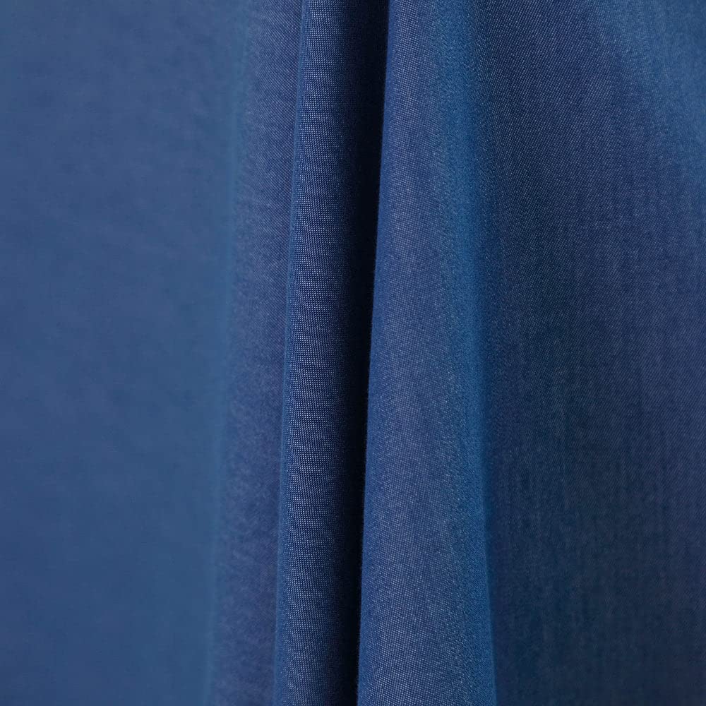 Tableclothsfactory 85" x 85" Dark Blue Faux Denim Polyester Table Overlays Square Tablecloth Cover for Wedding Party Event Banquet