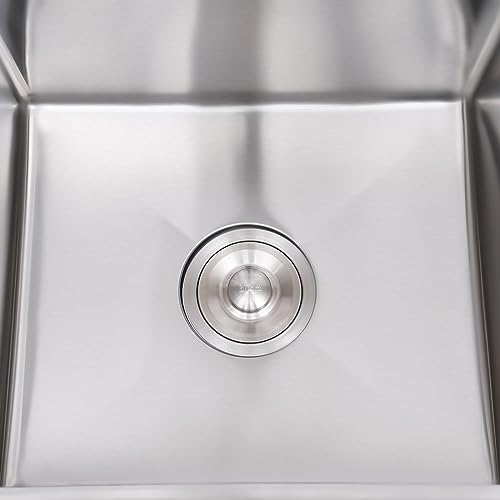 Stainless Steel Kitchen Sink Free Standing Commercial Restaurant Sink Set w/Hot and Cold Faucet, Prep & Utility Washing Hand Basin w/Workbench & Storage Shelves Indoor Outdoor