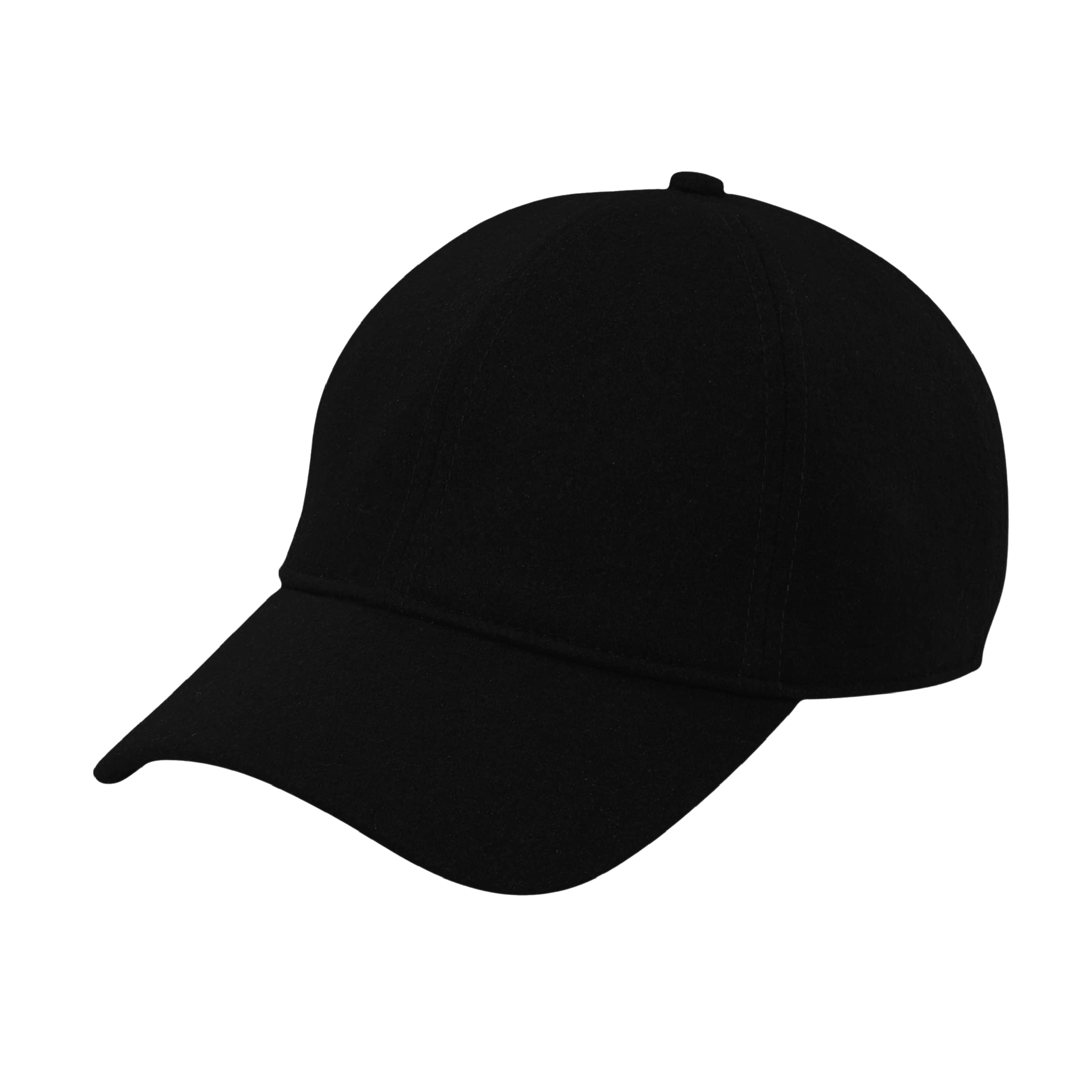 San Diego Hat Company Women's Wool Baseball Hat with Adjustable Back, Black, One Size