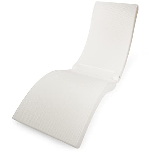 SwimWays Terra Sol Sonoma 2-in-1 Adult Pool Floats & Patio Lounge Chair, Durable Beach Chair & Outdoor Chaise Lounge, White