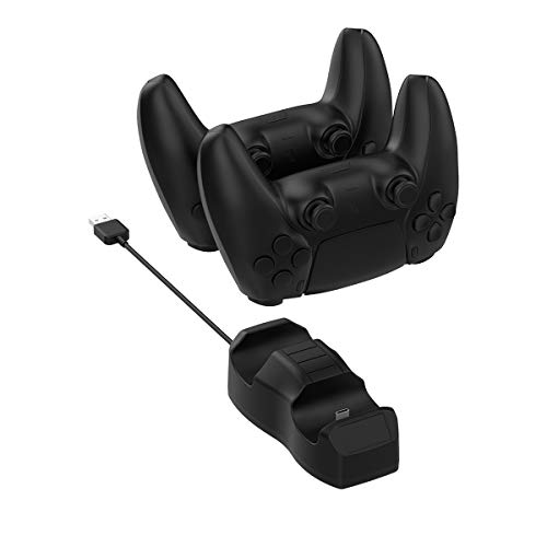 YoYaFe PS5 Controller Charger, Dual USB Type C Charging Station for Playstation 5, IC Protection, Fast Charging, Two Dualsense Charging Station for Playstation 5, PS5 Charging Dock - Black