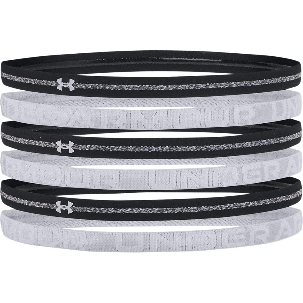 Under Armour Women's Heathered Mini Headbands 6-Pack , Black (001)/Mod Gray , One Size Fits All