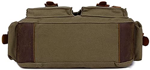 Sechunk Canvas Leather Messenger Bag Shoulder Cross Body Men Military Travel Laptop Camera Purse small-13ββ