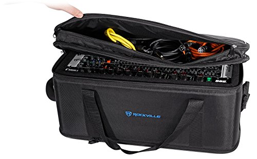 Rockville 3U Rack Bag Double-Sided Case with 12" Depth + Shoulder Strap (RRB30),Black