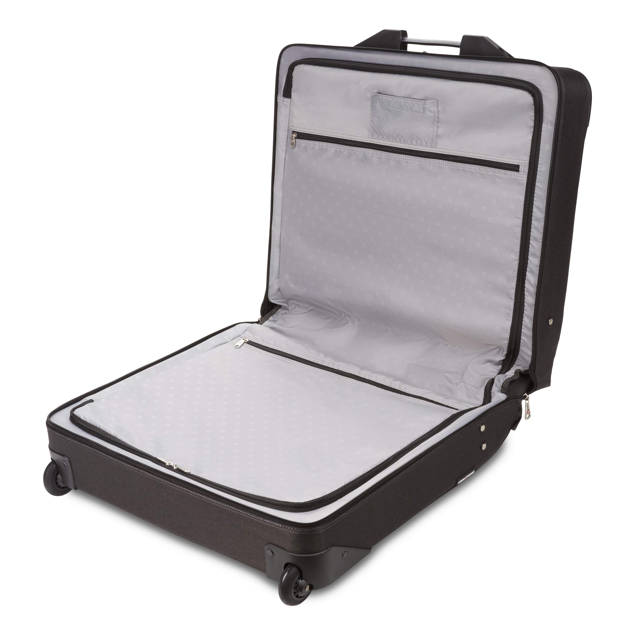SwissGear 7895 Premium Rolling Garment Bag, Bonus Hanging Feature, Men's and Women's, Carry-on Luggage - Grey Heather