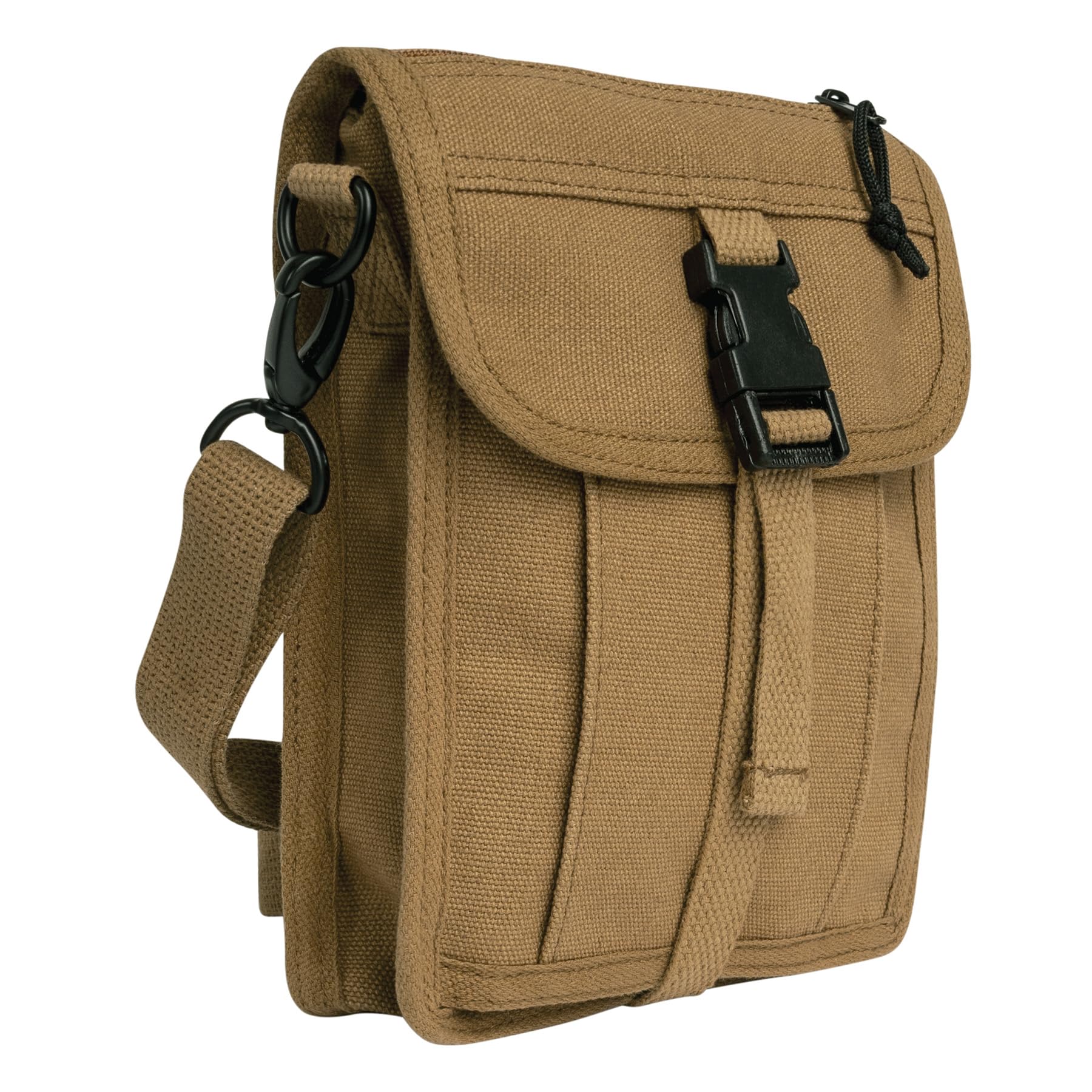 Rothco Heavyweight Canvas Travel Portfolio Bag β Crossbody Shoulder Bag β Heavy-Duty Cotton Canvas - Coyote Brown