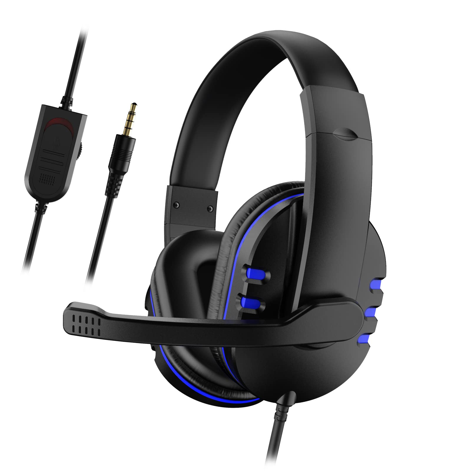 Stereo Gaming Headset with Mic for Xbox One/PS4, Over-Ear PC Headphones Low Bass Sound, 3.5mm Jack, Volume Control, for PS4 / Xbox One S/Xbox One/Nintendo Switch/PC/Mac
