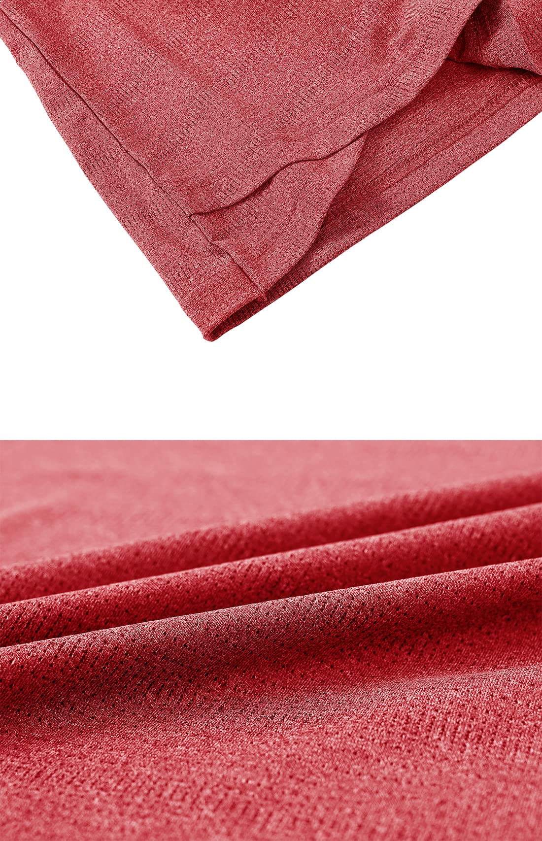 YSENTO Women's Dry Fit Golf Polo Shirts Short Sleeve V Neck Collarless Athletic Activewear Shirts Shirts Red S
