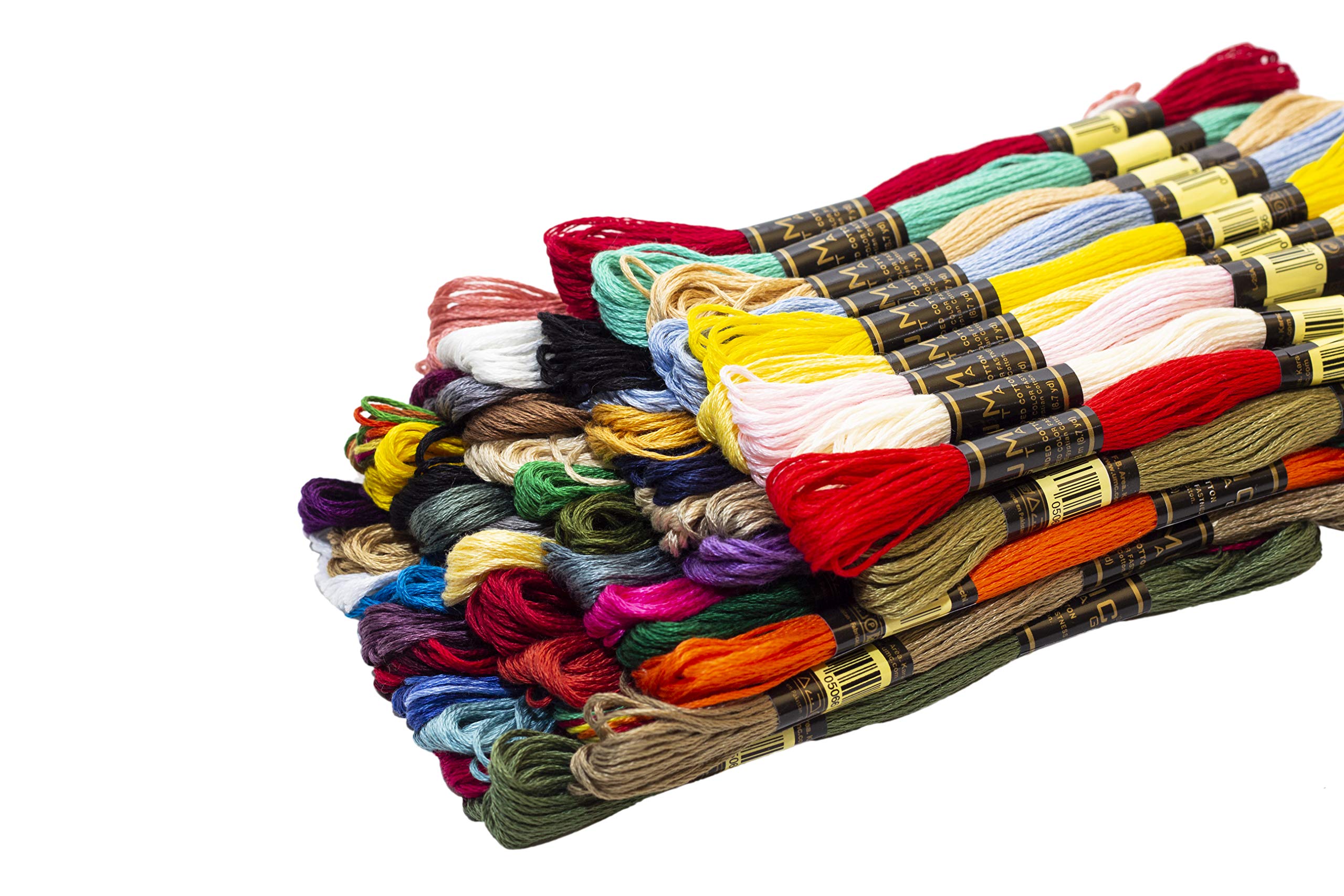 UMC STAG Pack of 50 Popular Colours Premium Embroidery Thread | 100% Egyptian Cotton Premium Skeins | Cross Stitch Embroidery Floss | Oeko TEX Certified Stranded Cotton | Ideal for Arts & Crafts