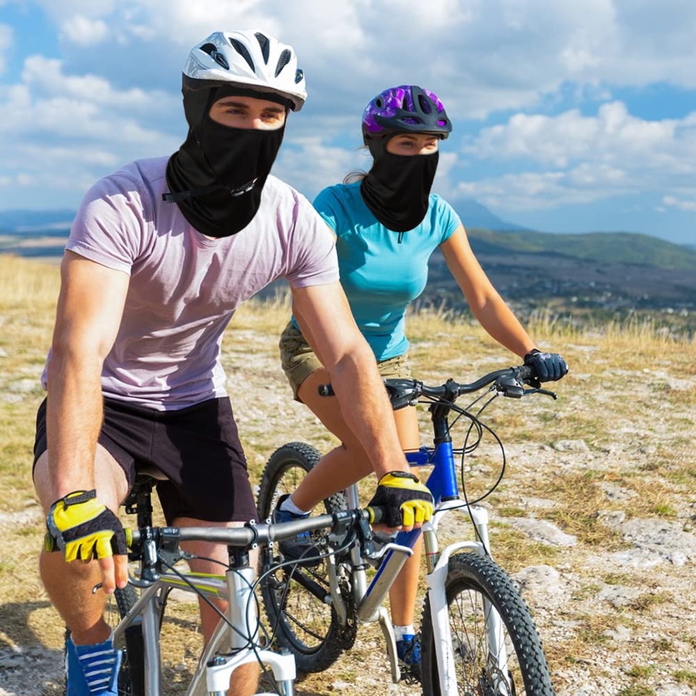 SUNLAND Black Balaclava Face Mask Racing Head Sock Summer Cooling Neck Gaiter Breathable Hood Ski Scarf Motorcycle Under Helmet 3 Pack