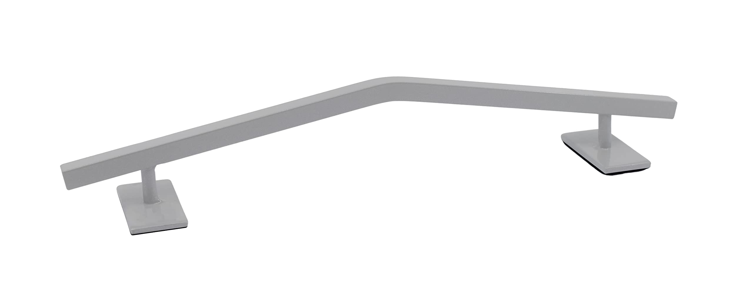 Teak Tuning Straight, Mellow Peak Style Fingerboard Rail, 12" - Custom Designed Premium Solid Steel Construction, Matte Powder Coated Finish in Grey Mist - Superior Non-Slip Feet