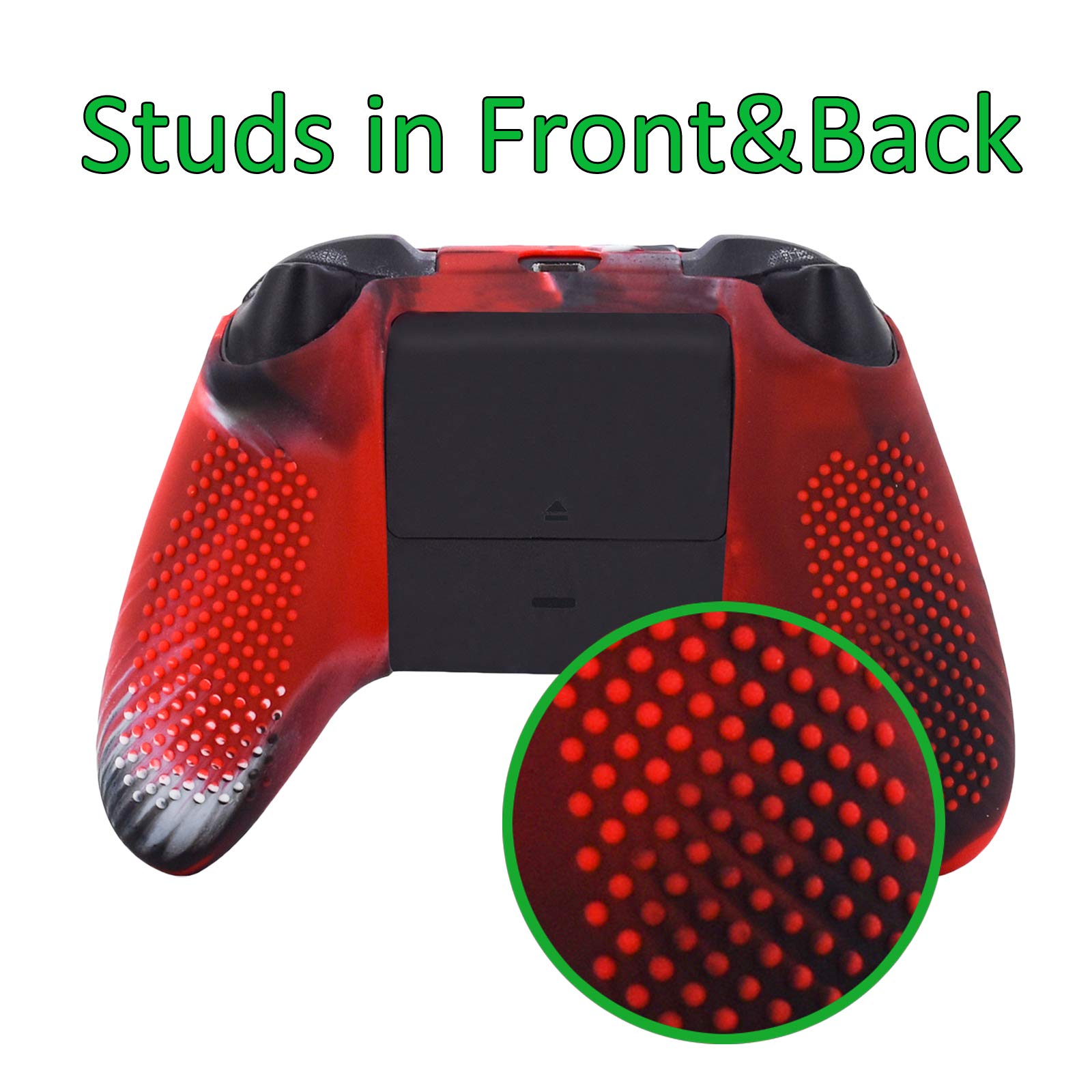 Xbox Series X Controller Skin, Silicone Grips for Xbox Series X/S Controller Cover Anti Slip Grip Case Protector(BlueCamo) - 8pcs Pro Thumb Grips
