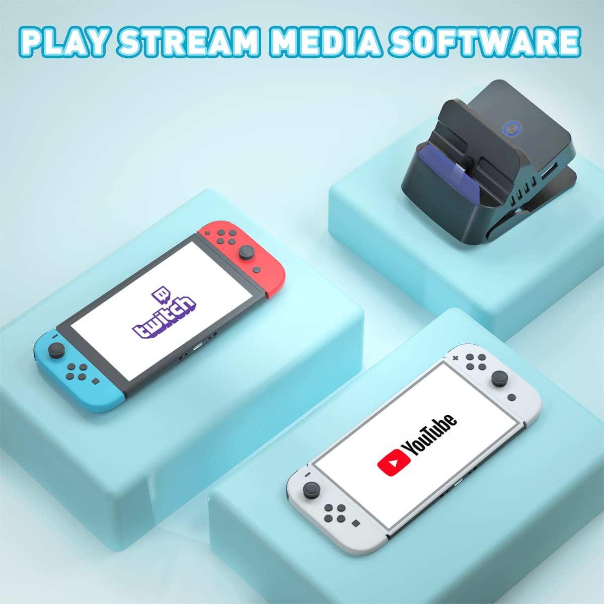 Switch Dock for Nintendo Switch Docking Station. Support Switch TV Dock Mode and Switch OLED Tablet Mode. HDMI Adapter Base for 4K TV and Output 1080P on Switch Charger Dock Set