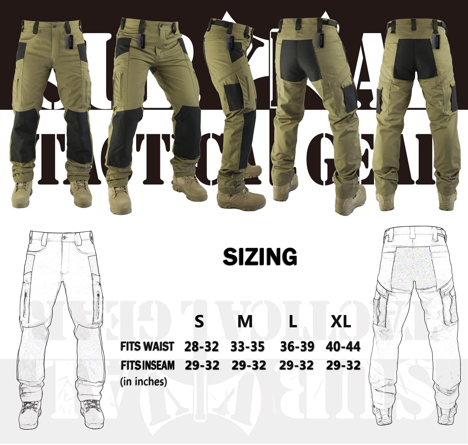 Survival Tactical Gear Combat Pant Motorcycle Riding Pants Ripstop Military Camo Trousers for Camping Hiking (Ranger Green(Pro), M)