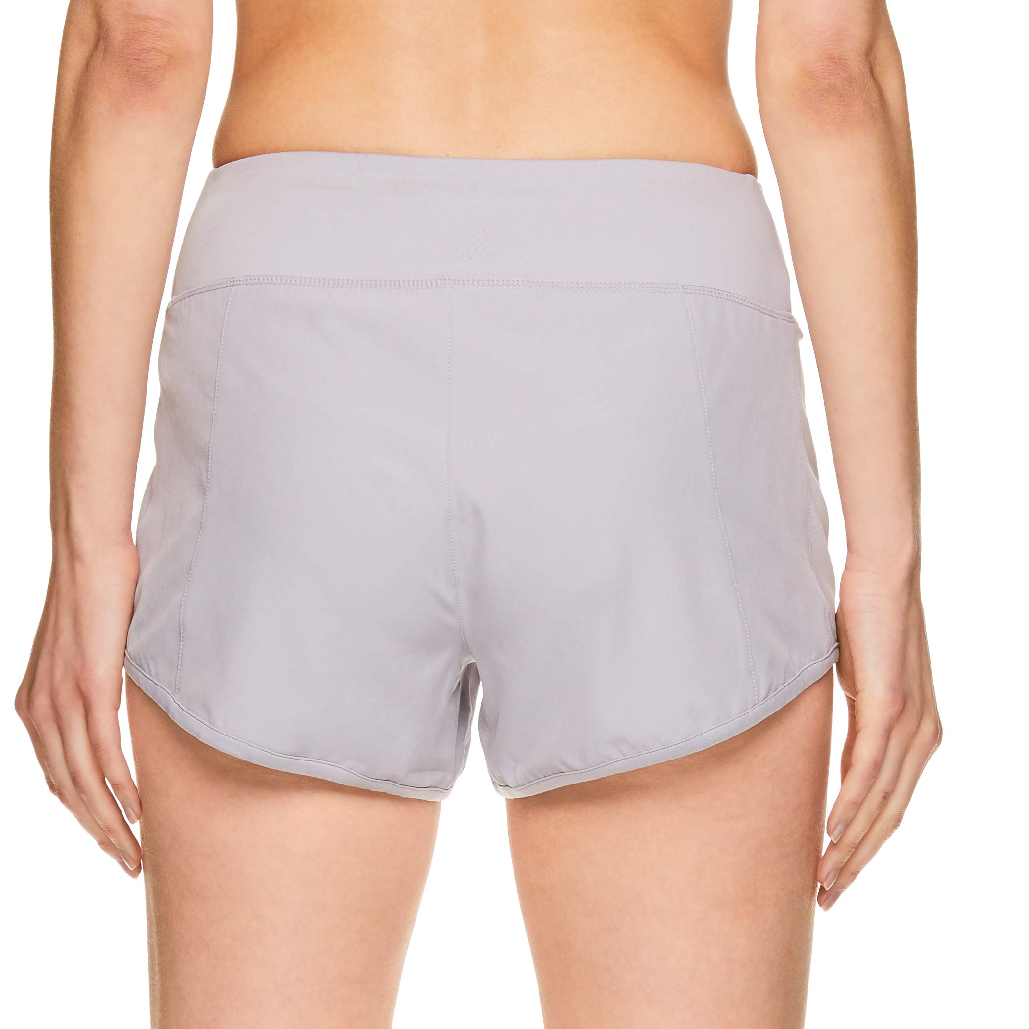 Reebok Women's Athletic Workout Shorts - Gym Training & Running Short - 3 Inch Inseam - Bravo Short Silver Sconce, Large