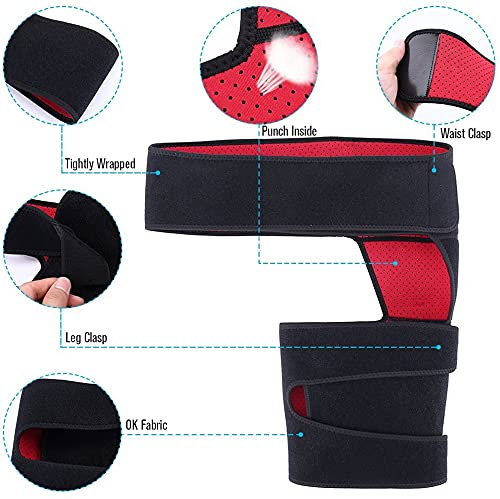 Tzrofpl Thigh Support Compression Adjustable Support for Hip, Groin, Hamstring Brace, Thigh, and Sciatic Nerve Pain Slip-Resistant Design for Maximum Relief and Recovery