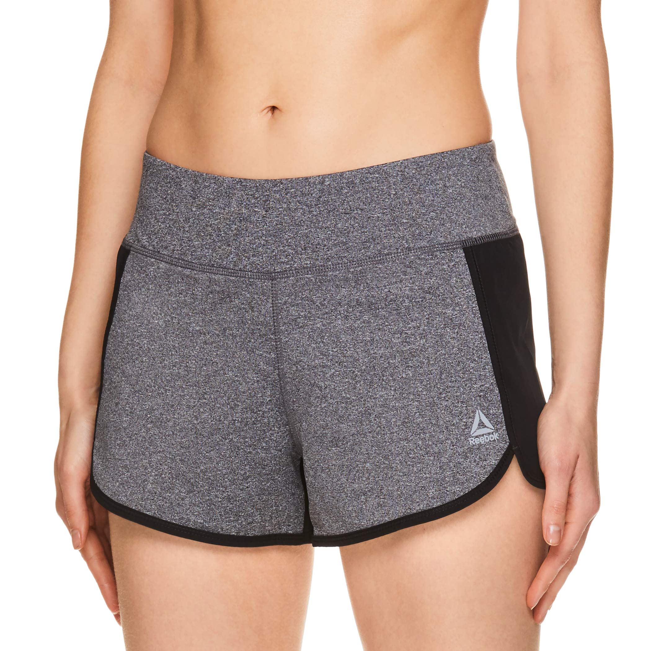 Reebok Women's Athletic Workout Shorts - Gym Training & Running Short - 3 Inch Inseam - Mara Charcoal Heather, X-Large