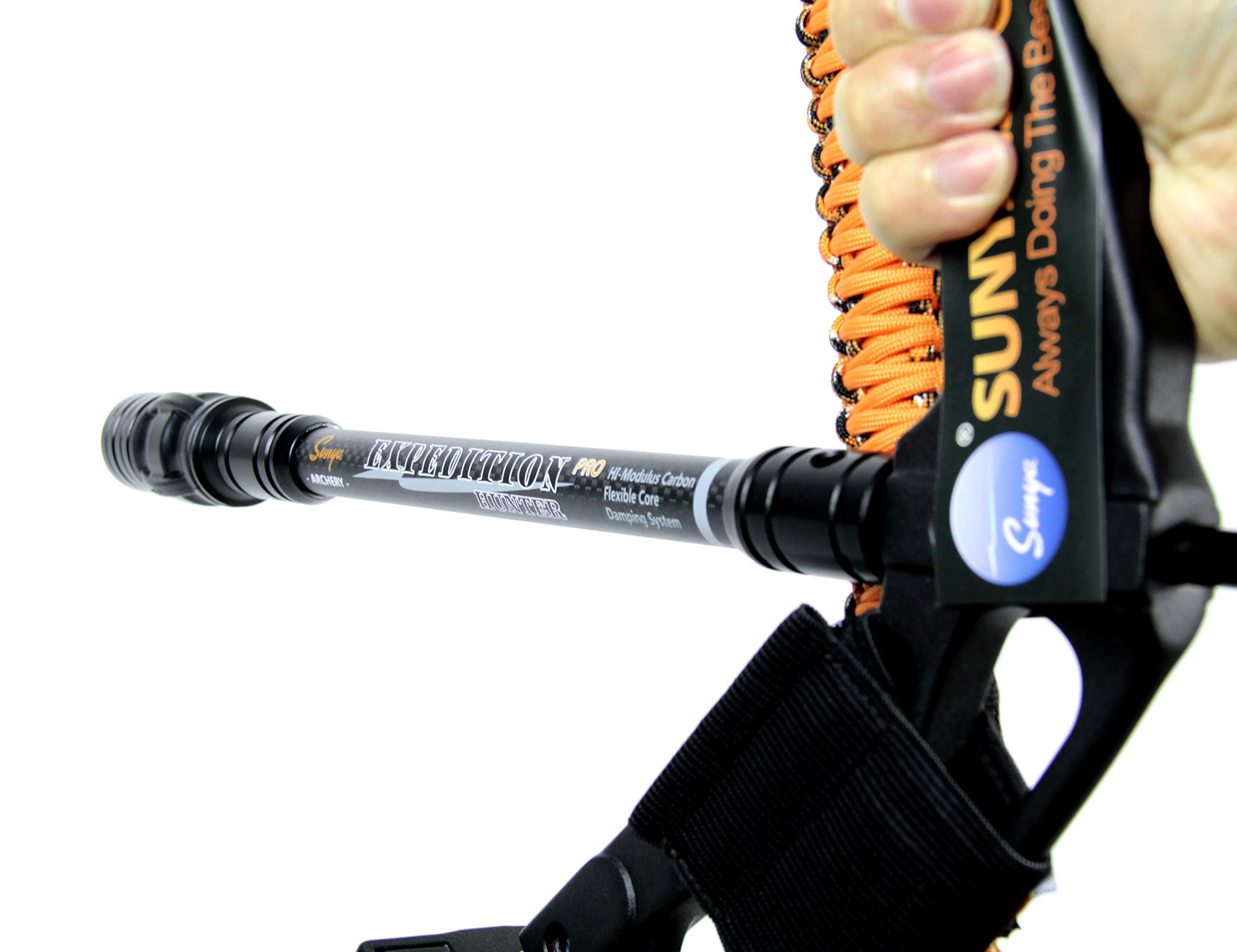 SUNYA 10" Carbon Fiber bow stabilizer and wrist strap for Hunting Compound Bow