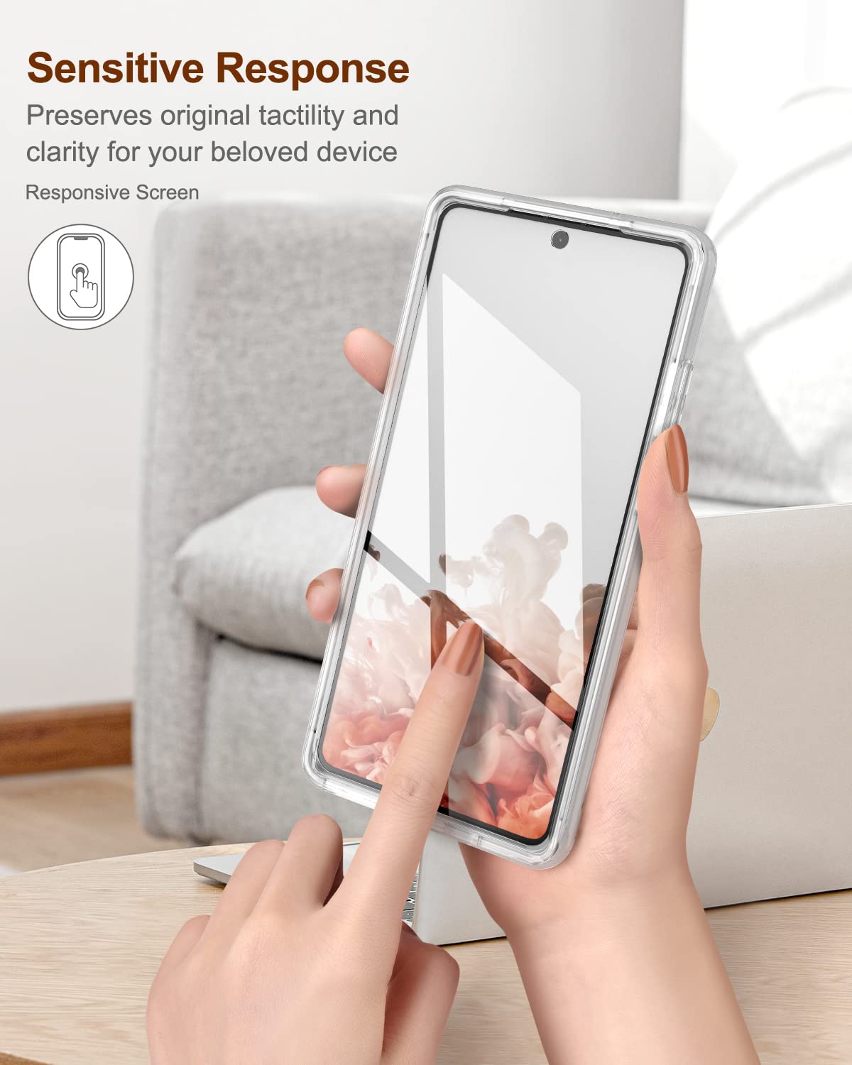 SURITCH Phone Case for Samsung Galaxy Note 20 Case, Front Cover with Built-in Screen Protector Full-Body Protection Shockproof TPU Bumper Protective Case for Man Women Cute, White Marble