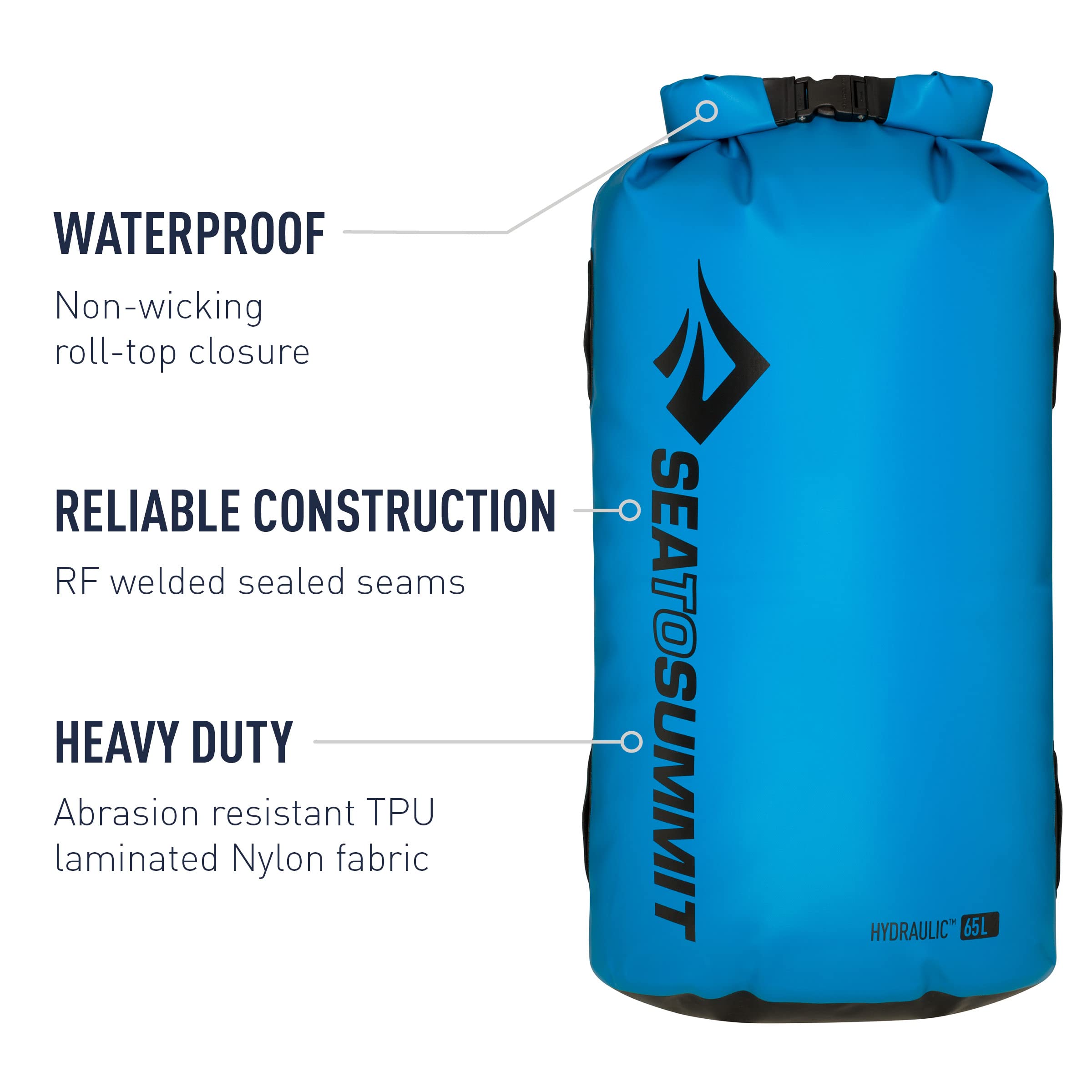 Sea to Summit Hydraulic Dry Bag, Heavy-Duty Dry Storage, 35 Liter, Blue