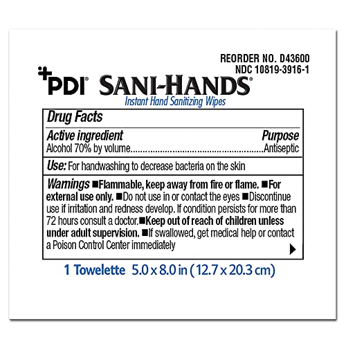 Sani-Hands Hand Sanitizer Wipes 100 Packets Per Box