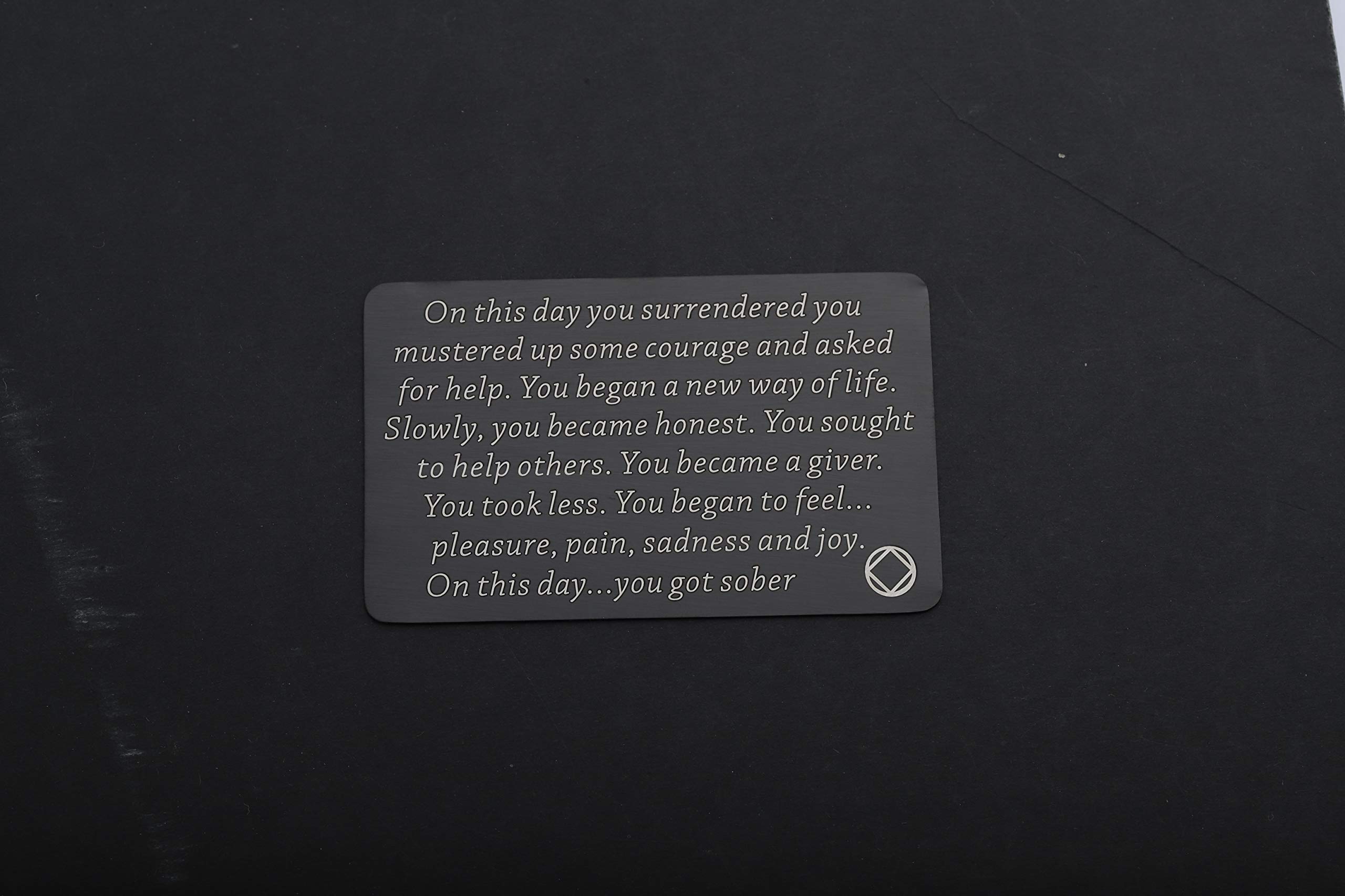 TIIMG Sobriety Gift Addiction Recovery Gift AA Gift NA Gift 12 Step Gifts Alcoholics Anonymous AA Recovery Sobriety Wallet Insert Card (You Got Sober NA black)