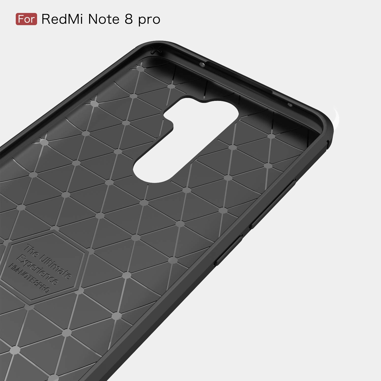Xiaomi Redmi Note 8 Pro Case, Silicone Leather[Slim Thin] Flexible TPU Protective Case Shock Absorption Carbon Fiber Cover for Xiaomi Redmi Note 8 Pro Case (Navy)