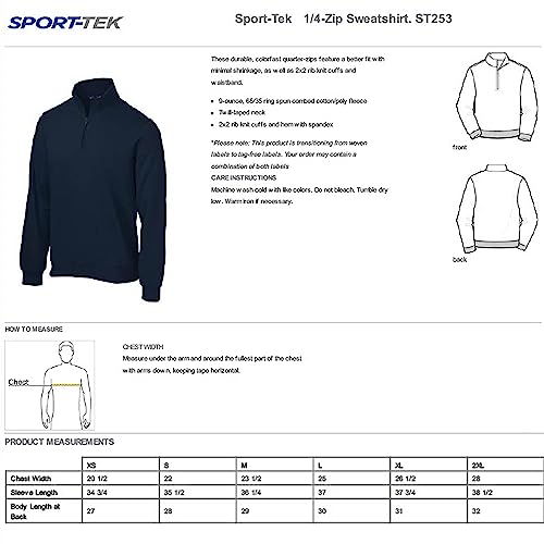 Sport-Tek 1/4-Zip Sweatshirt XL True Navy