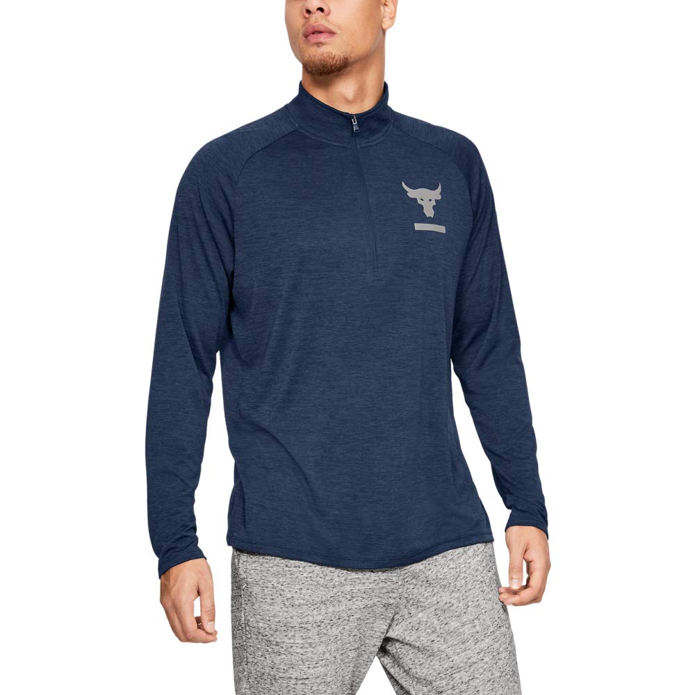 Under Armour Project Rock Tech 1/2 Zip T-shirt, Academy Blue (408)/Reflective, Small