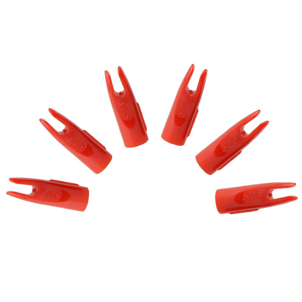 ZZYB 50pcs Archery Plastic Arrow Nocks 5/16" Plasticnock Arrow Tails Replacement Nock Outwear Arrow Tails Archery Arrow Shaft End Accessories (Red)