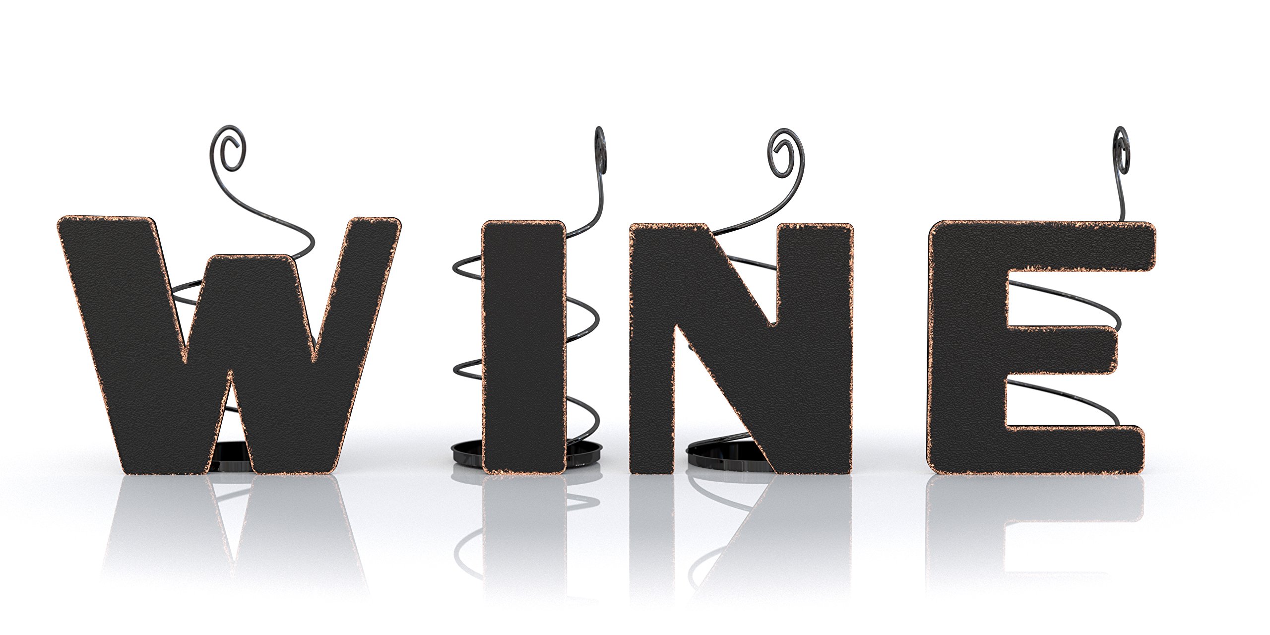 Wine Decor - Metal Wine Bottle Holder - All 4 Letters Wine - Decorative Wine Bottle Holders - Gifts for Wine Lovers - Winery Decor by HouseVines