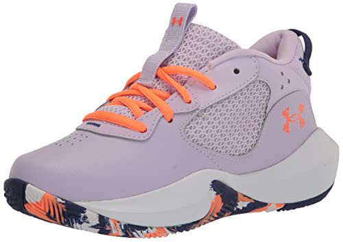 Under Armour Unisex Grade School Lockdown 6 Basketball Shoe, (500) Nebula Purple/Sonar Blue/Orange Blast, 5.5, US