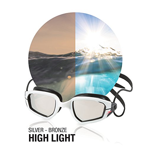 Speedo Unisex-Adult Swim Goggles Covert Mirrored White, One Size