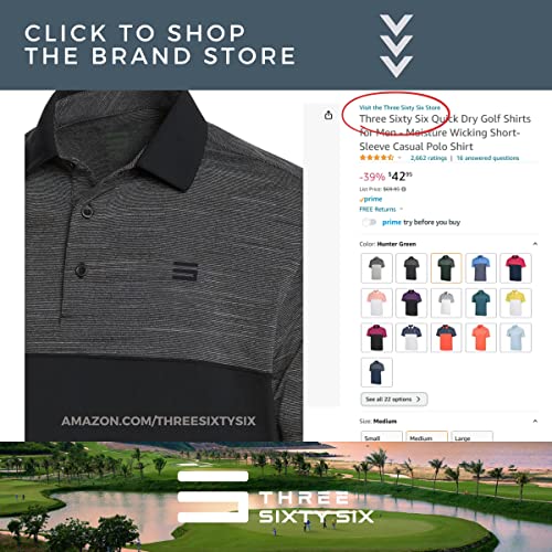 Three Sixty Six Quick Dry Golf Shirts for Men - Moisture Wicking Short-Sleeve Casual Polo Shirt Midnight Blue