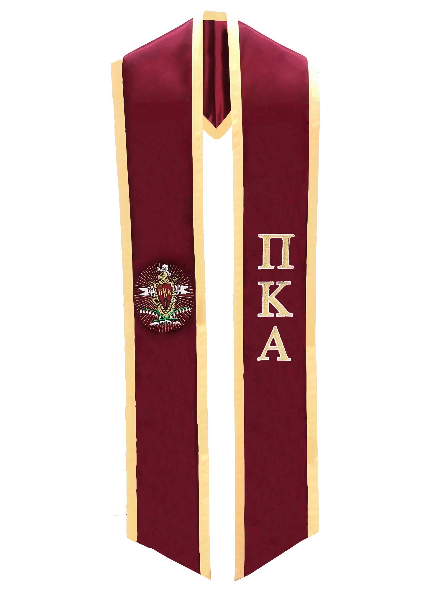 Pi Kappa Alpha PIKE Red/Yellow Graduation Deluxe Embroidered Stole [Made in USA] - 100% Polyester Unisex Graduation Sash and Stole | 72” Long